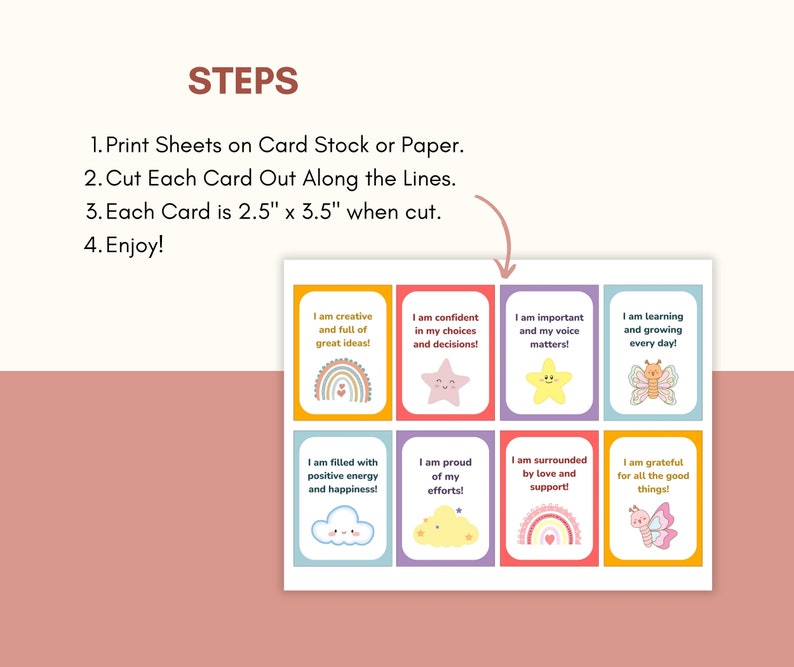 Confidence Courage Affirmation Card for Kids, Printable Children ...