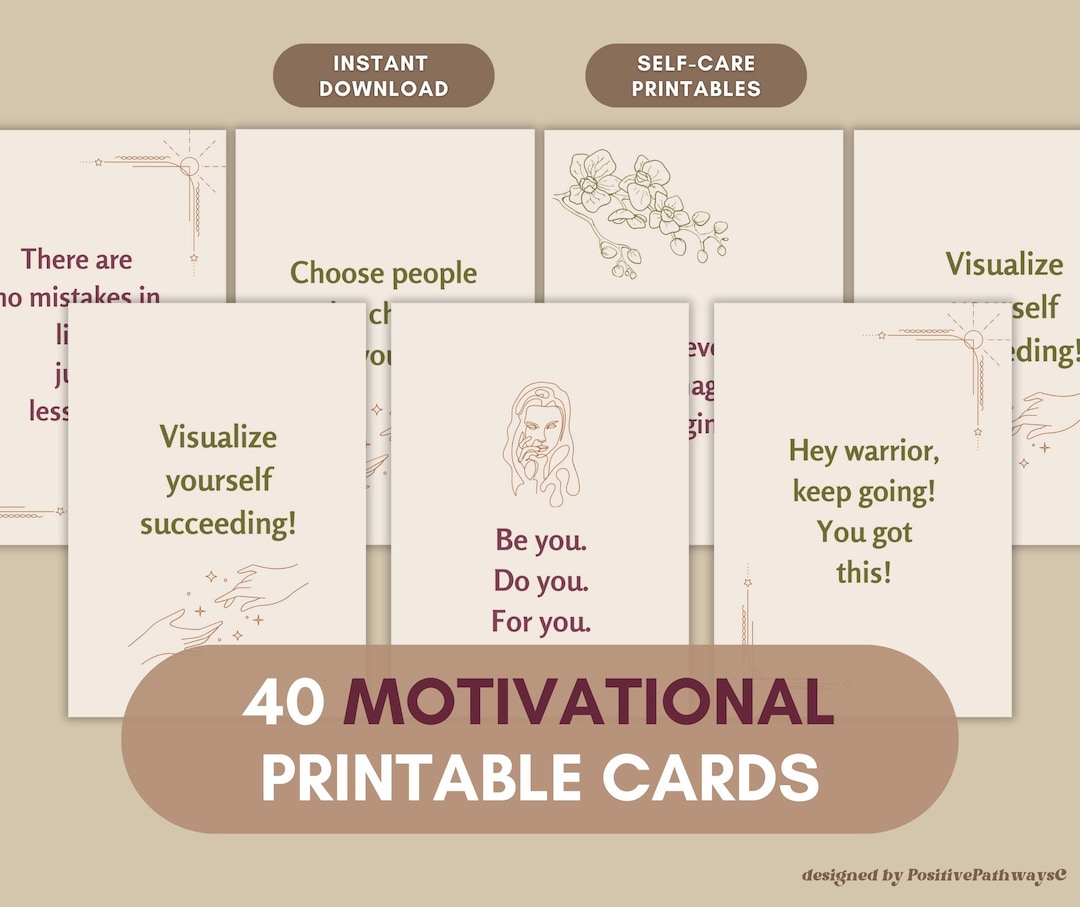 Motivational Printable Cards, Encouraging Quote Cards, Encouragement ...