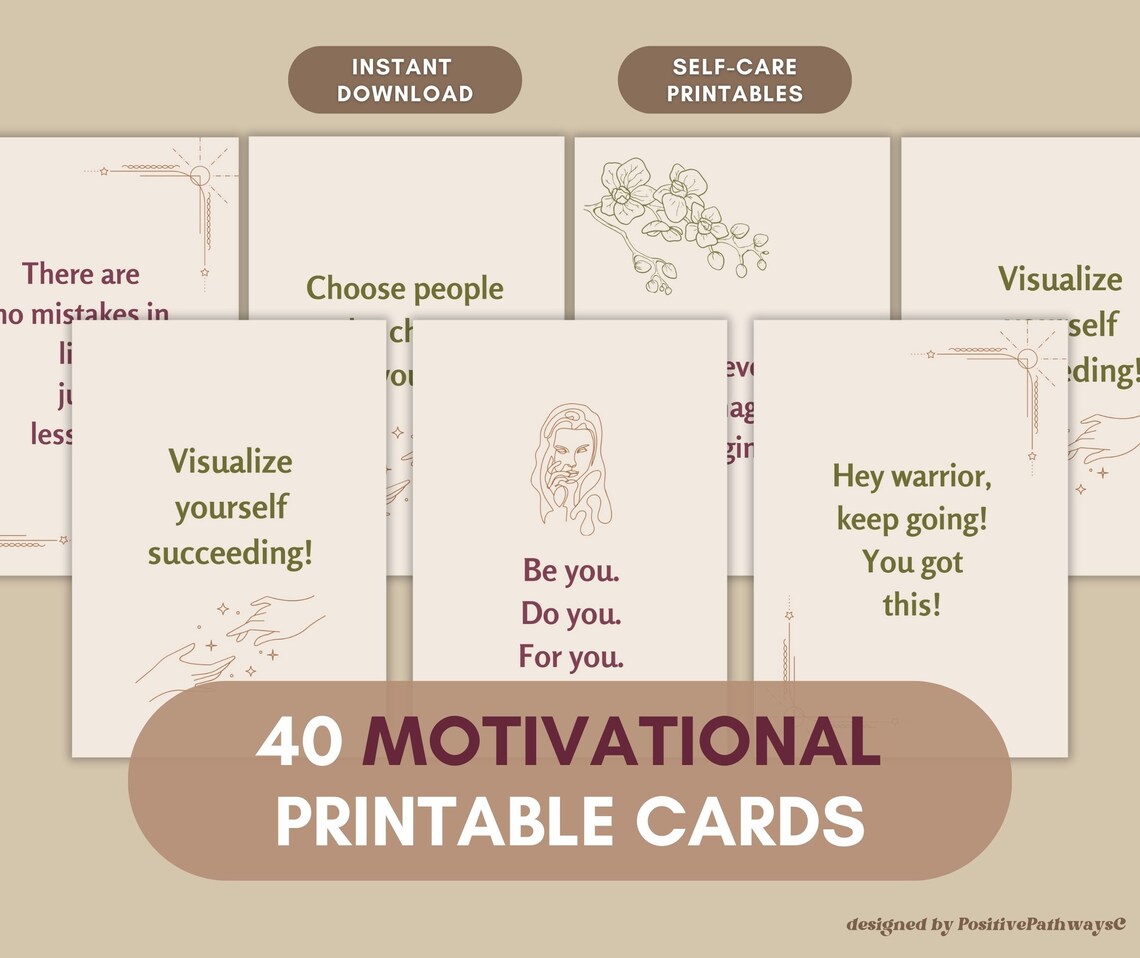 Motivational Printable Cards, Encouraging Quote Cards, Encouragement ...