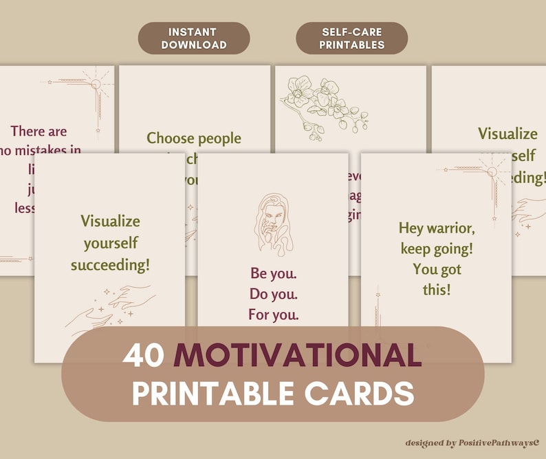 Motivational Printable Cards, Encouraging Quote Cards, Encouragement ...