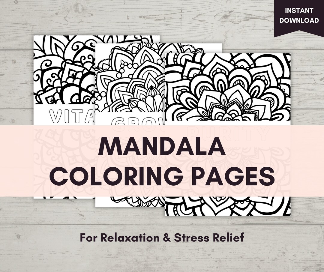 Printable Mandala Coloring Pages for Stress Relief Relaxation, Coloring ...
