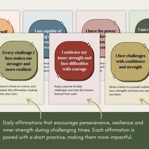 Retro Printable Resilience Affirmation Cards, Strength Resilience Daily ...