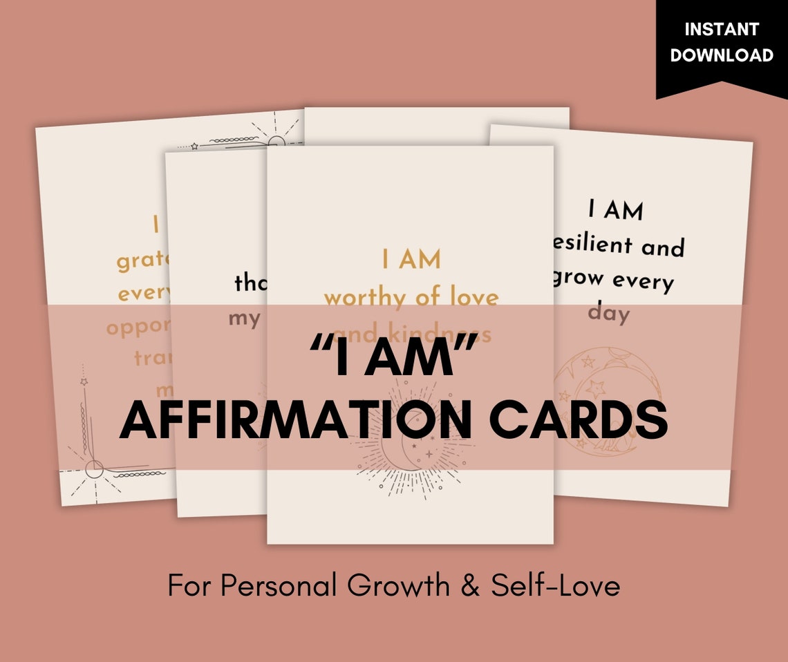 Positive Affirmation Cards, Positive Mindset Kit, Personal Growth Set ...