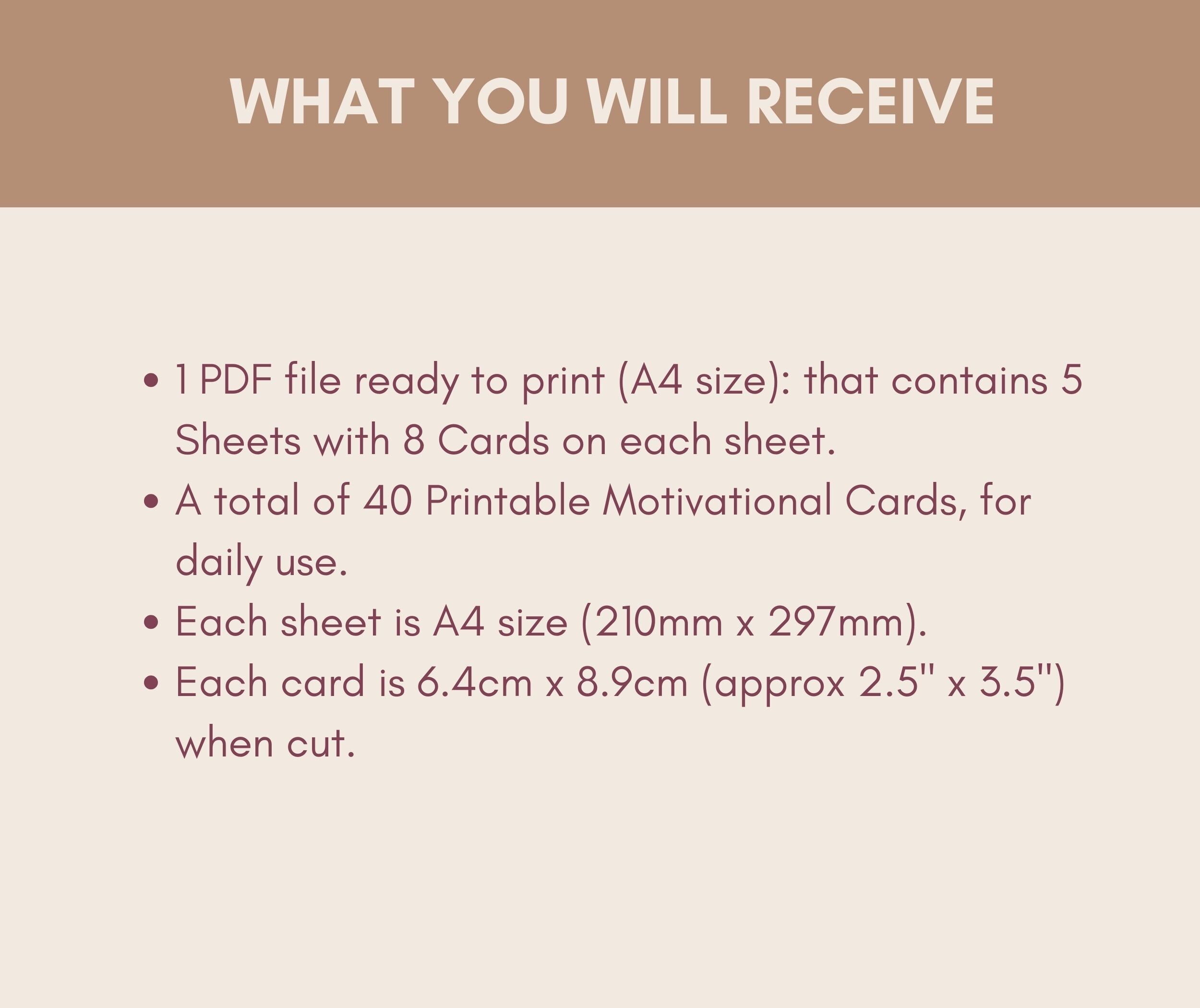 Motivational Printable Cards, Encouraging Quote Cards, Encouragement ...