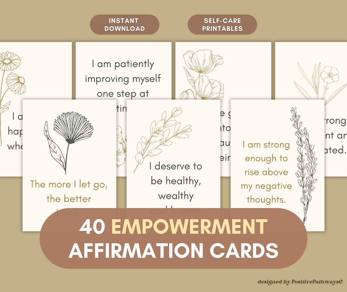 Empowering Affirmation Cards, Daily Positive Mindset Affirmations ...