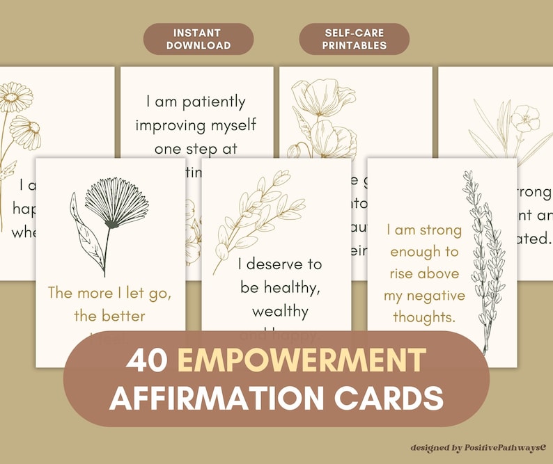 Empowering Affirmation Cards, Daily Positive Mindset Affirmations ...