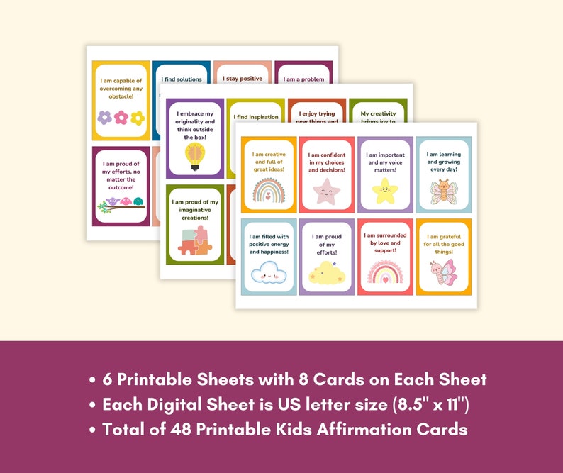 Confidence Courage Affirmation Card for Kids, Printable Children ...