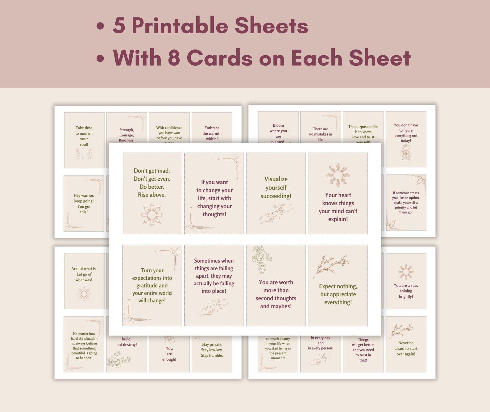 Motivational Printable Cards, Encouraging Quote Cards, Encouragement ...