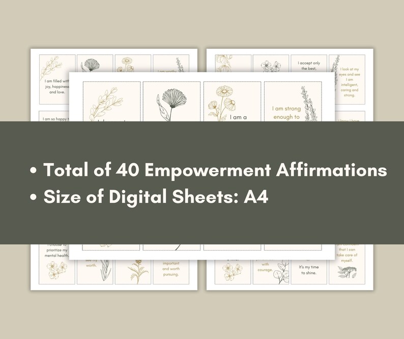 Empowering Affirmation Cards, Daily Positive Mindset Affirmations ...