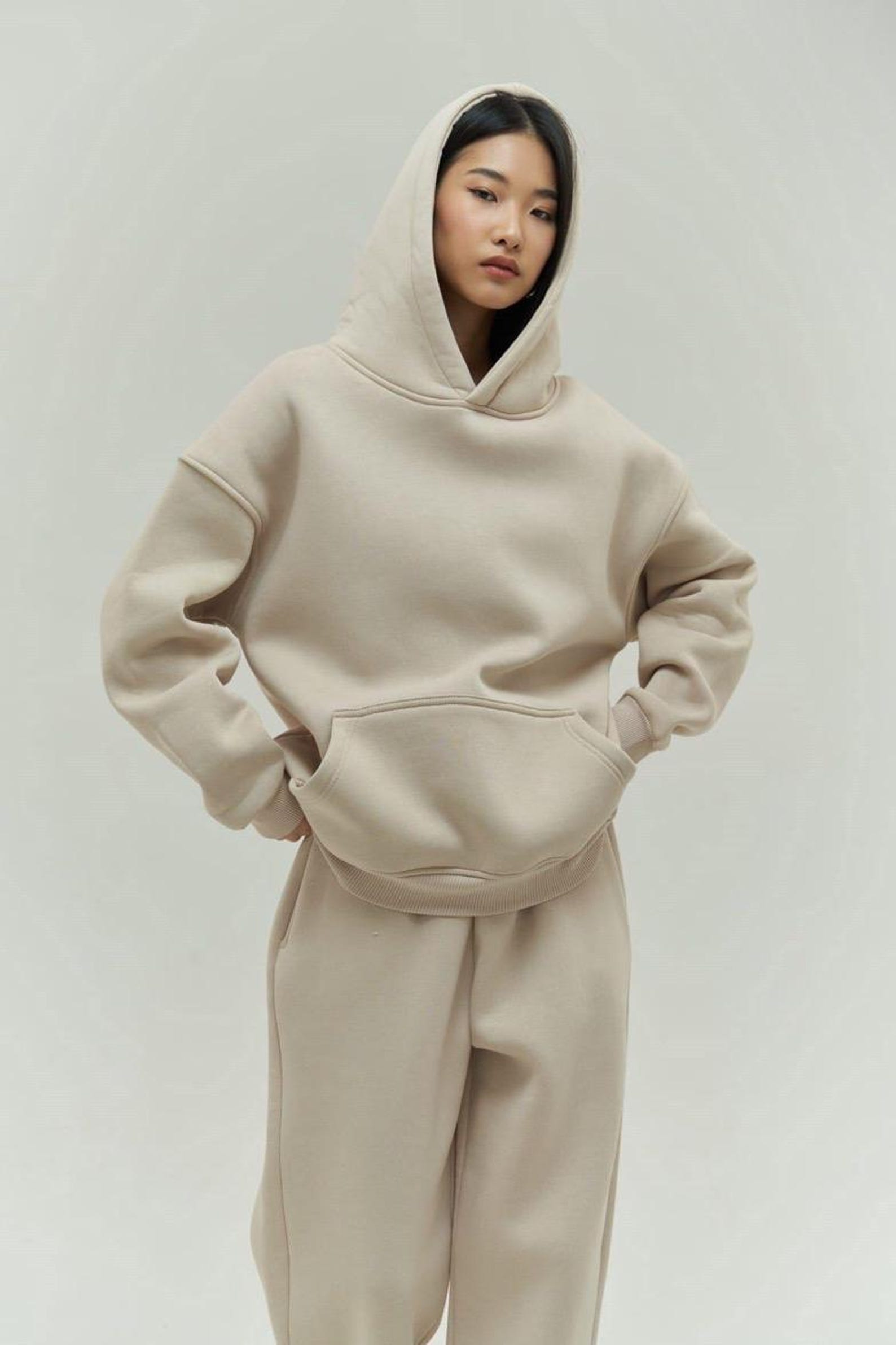Oversized Two Piece Tracksuit Set for Women – Hoodie and Joggers ...