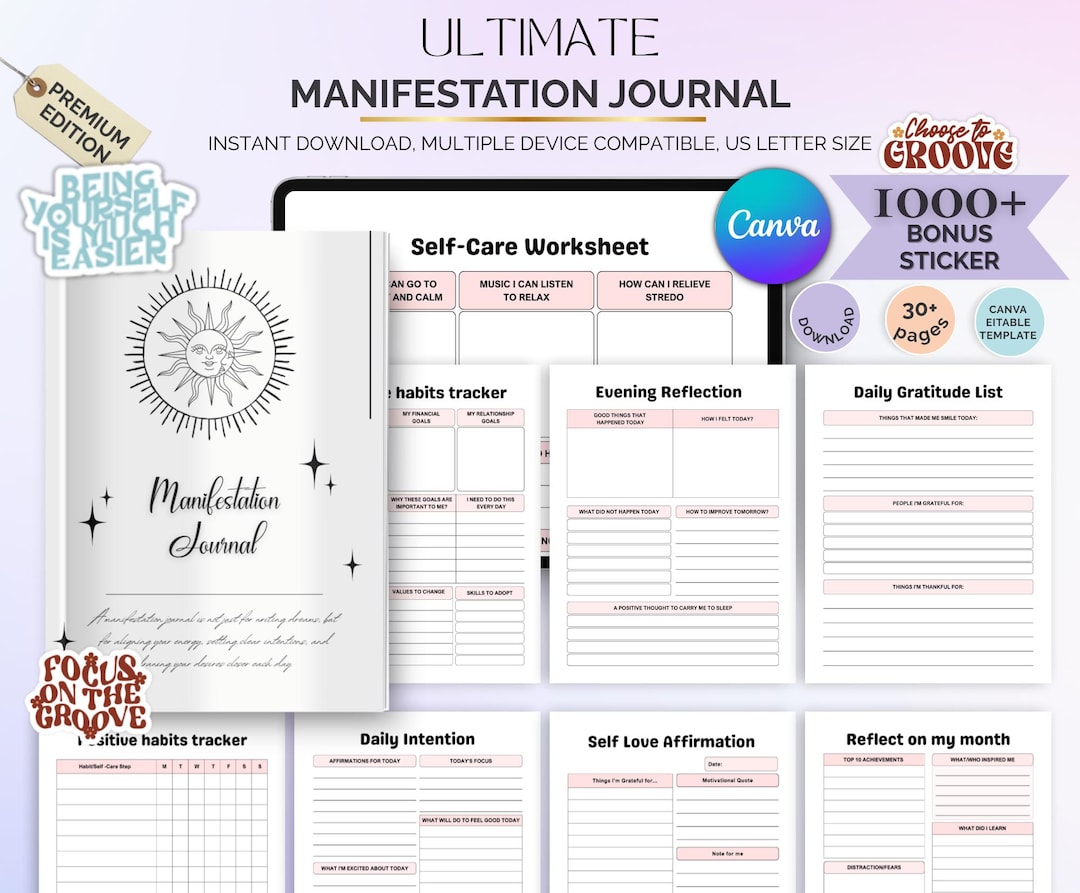 Manifestation Journal, Self-care, Wellness (digital Download) - Etsy