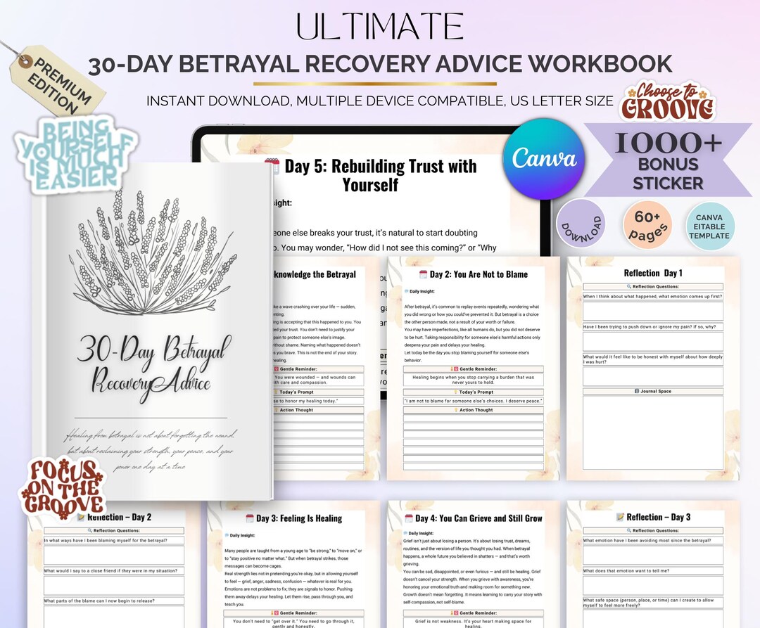 Betrayal Recovery Workbook: 30-day Healing & Self-care Guide (canva ...