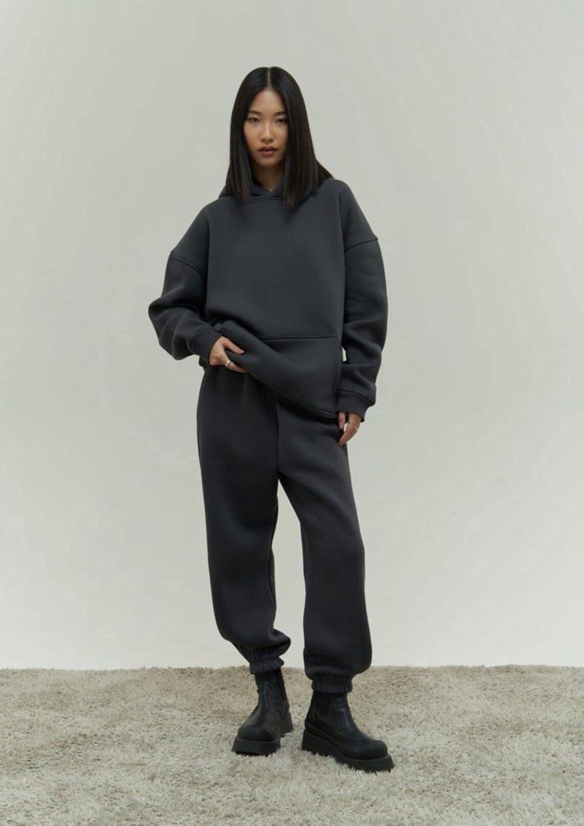 Oversized Two Piece Tracksuit Set for Women – Hoodie and Joggers ...