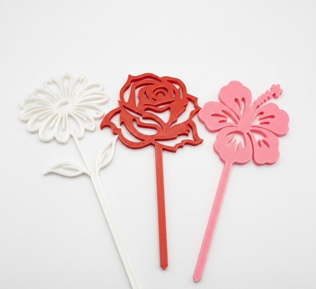 3D Flower Stick Set STL | Spring Decoration for Pots | Digital Download ...