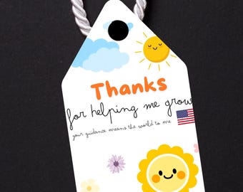 Thank You for Being an A+ Teacher Tag | Printable End of School Year ...