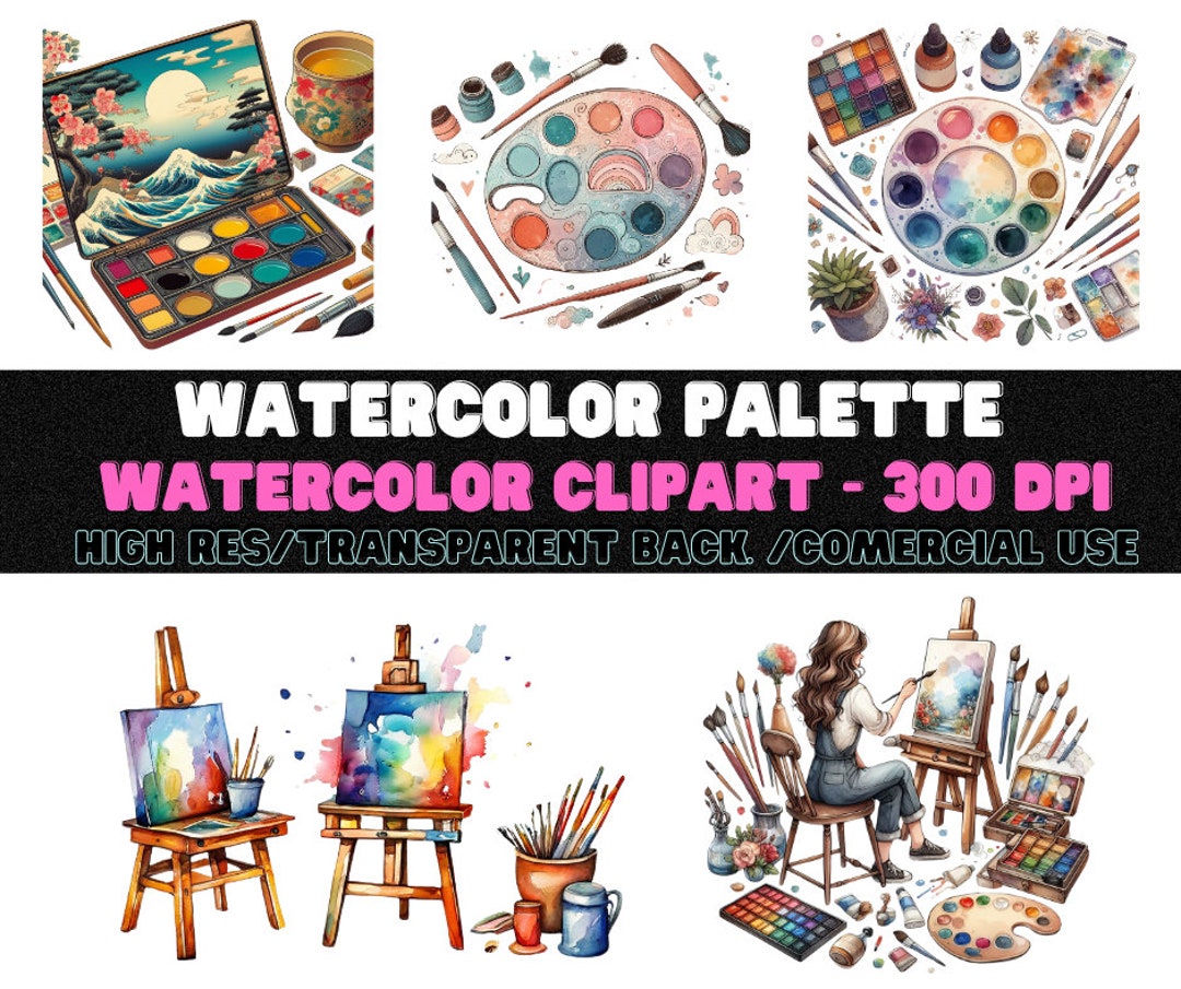 Enchanting Artist's Watercolor Palette Clipart - High-res Creative ...