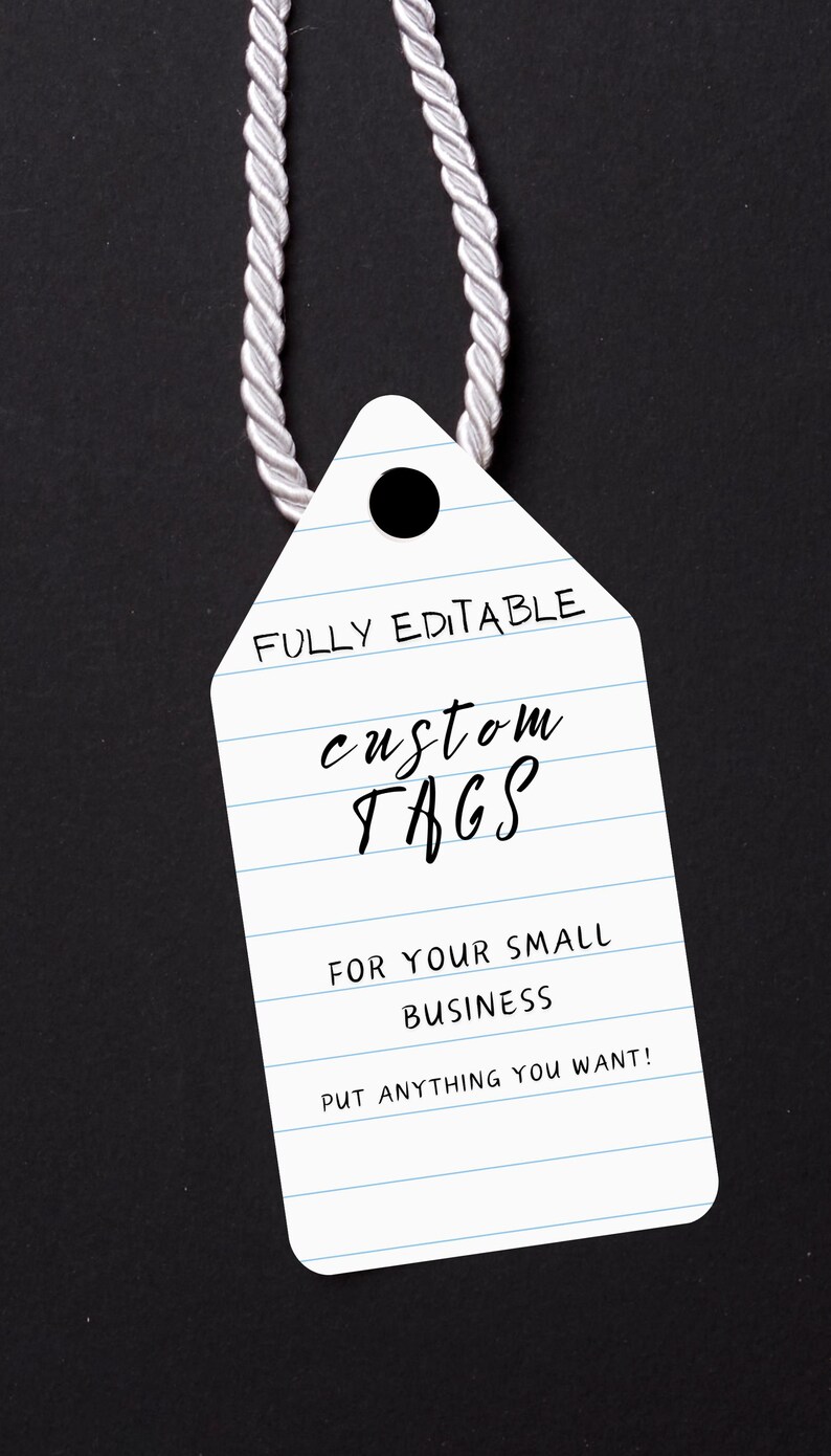 Editable Tags Instant Download | Customizable Tags for Business ...