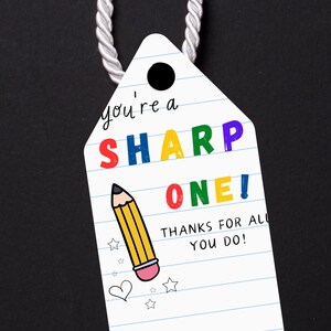 You're A Sharp One Tag | Printable End of School Year Favor Tags ...