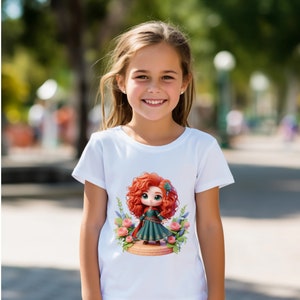 Merida Cute Clipart, Chibi Princess, Kawaii Fantasy, Birthday Party ...