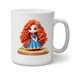 Merida Cute Clipart, Chibi Princess, Kawaii Fantasy, Birthday Party ...