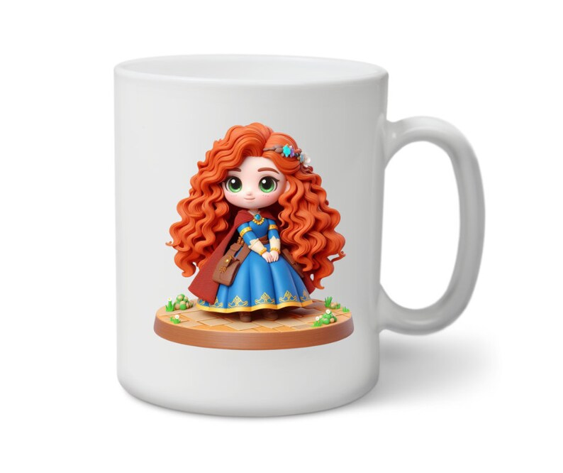 Merida Cute Clipart, Chibi Princess, Kawaii Fantasy, Birthday Party ...