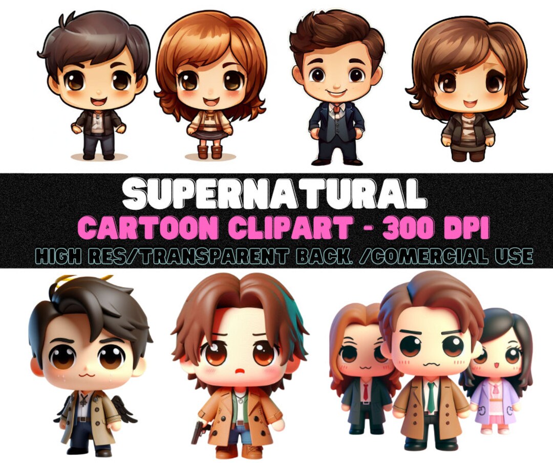 Chibi Supernatural Heroes Set 26 Kawaii Series Character Clipart for ...