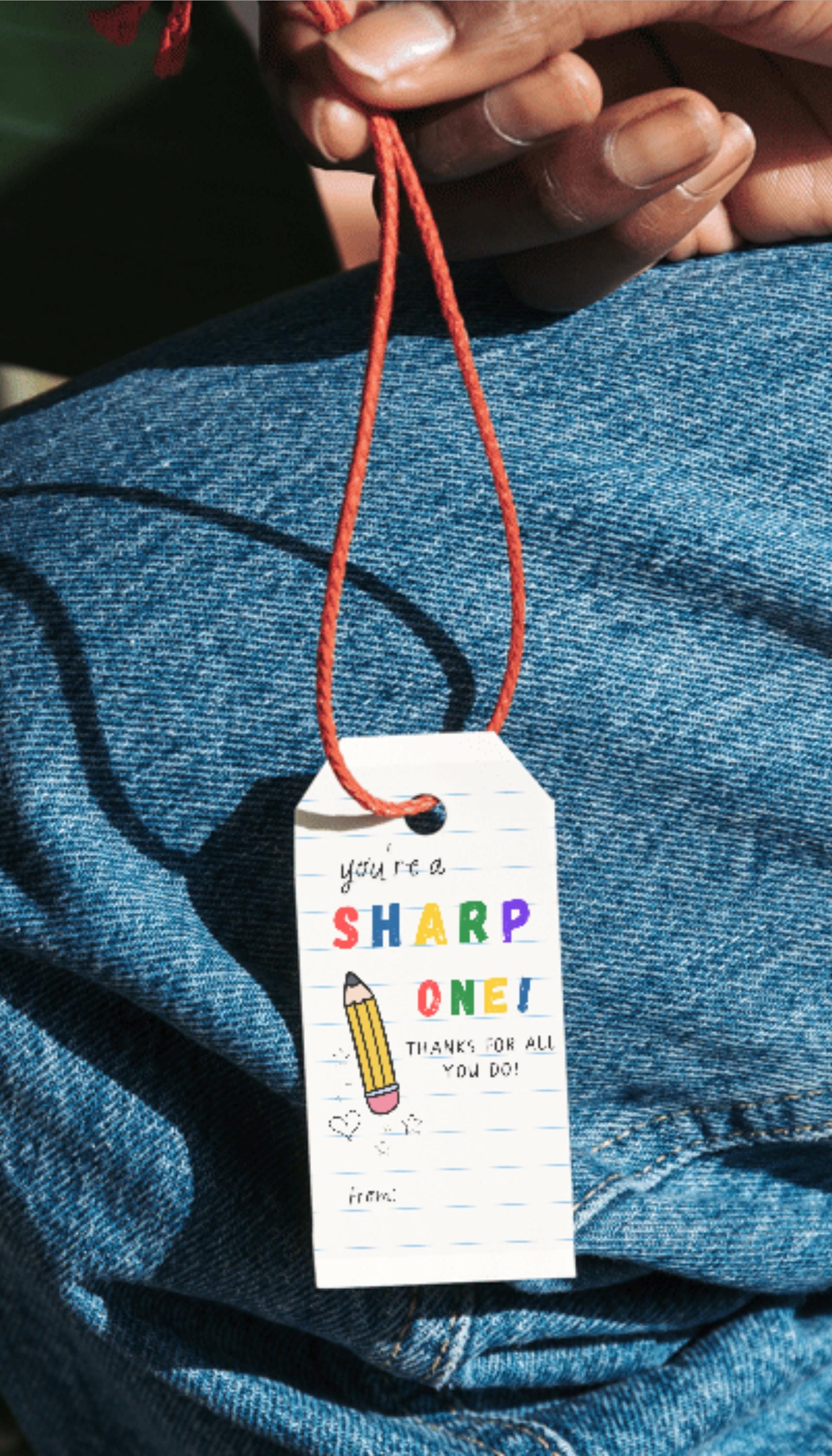 You're A Sharp One Tag | Printable End of School Year Favor Tags ...