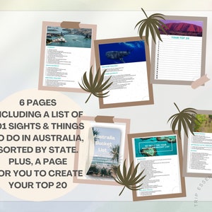 Travel Bucket List Printable & Template | Australia Travel Planner, 101 ...