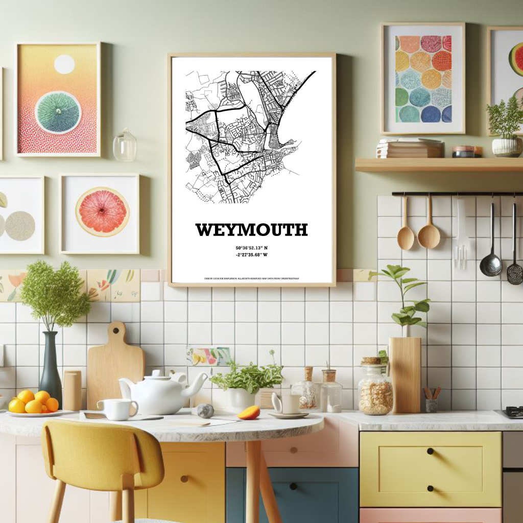 Weymouth Minimalist Map Poster to Print at Home - Etsy