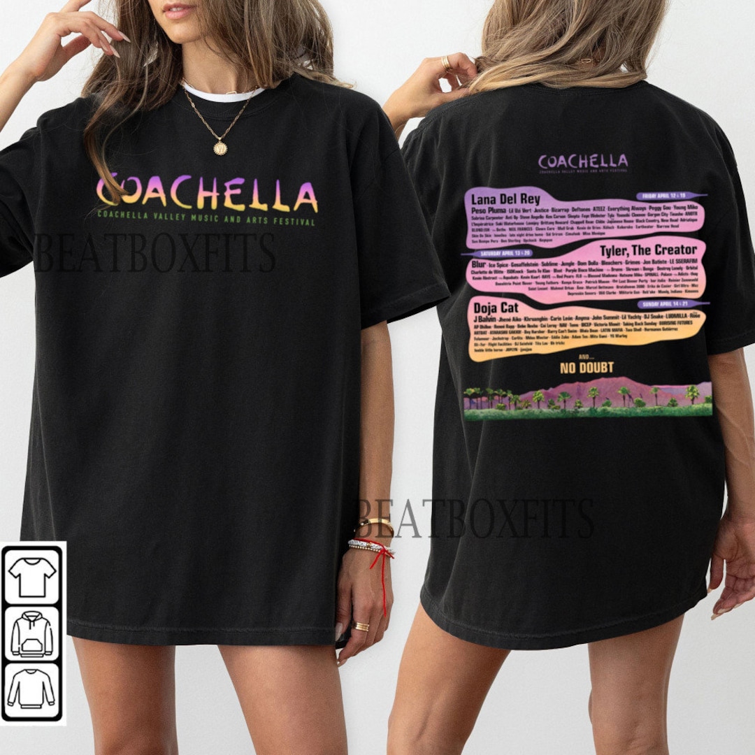 Coachella Lineup Unisex 2 Sided Hoodie, Tshirt, Sweatshirt, Coachella ...
