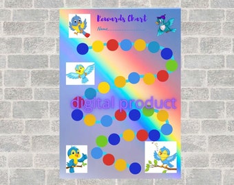 Rainbow Reward Reward Chart Printable Behavior Chart Daily to Do Table ...
