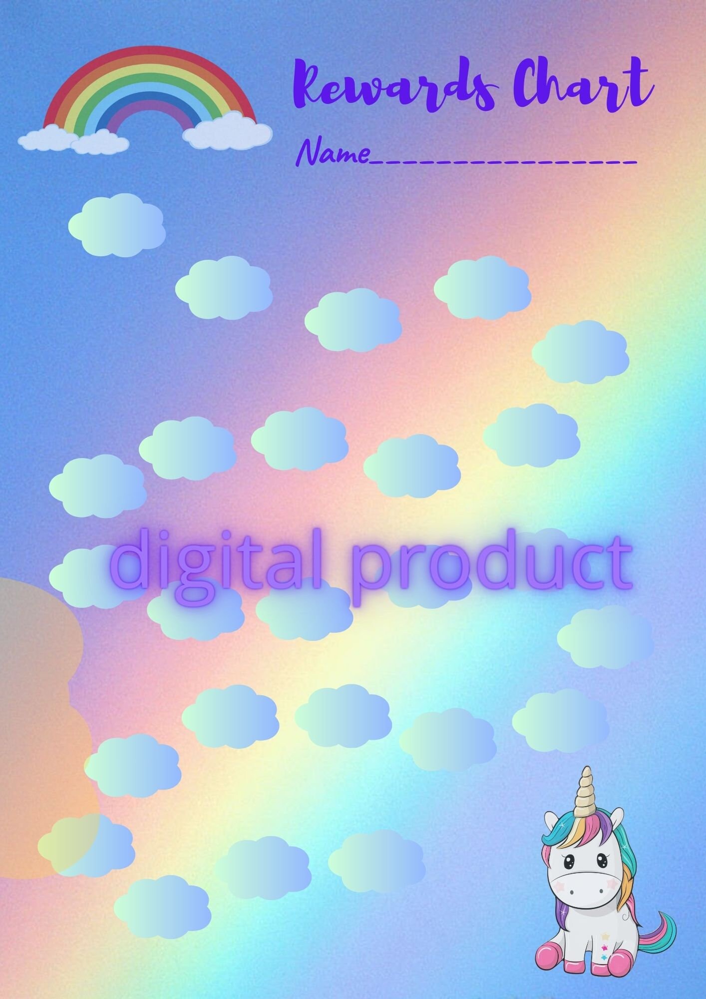 Rainbow Reward Reward Chart Printable Behavior Chart Daily to Do Table ...