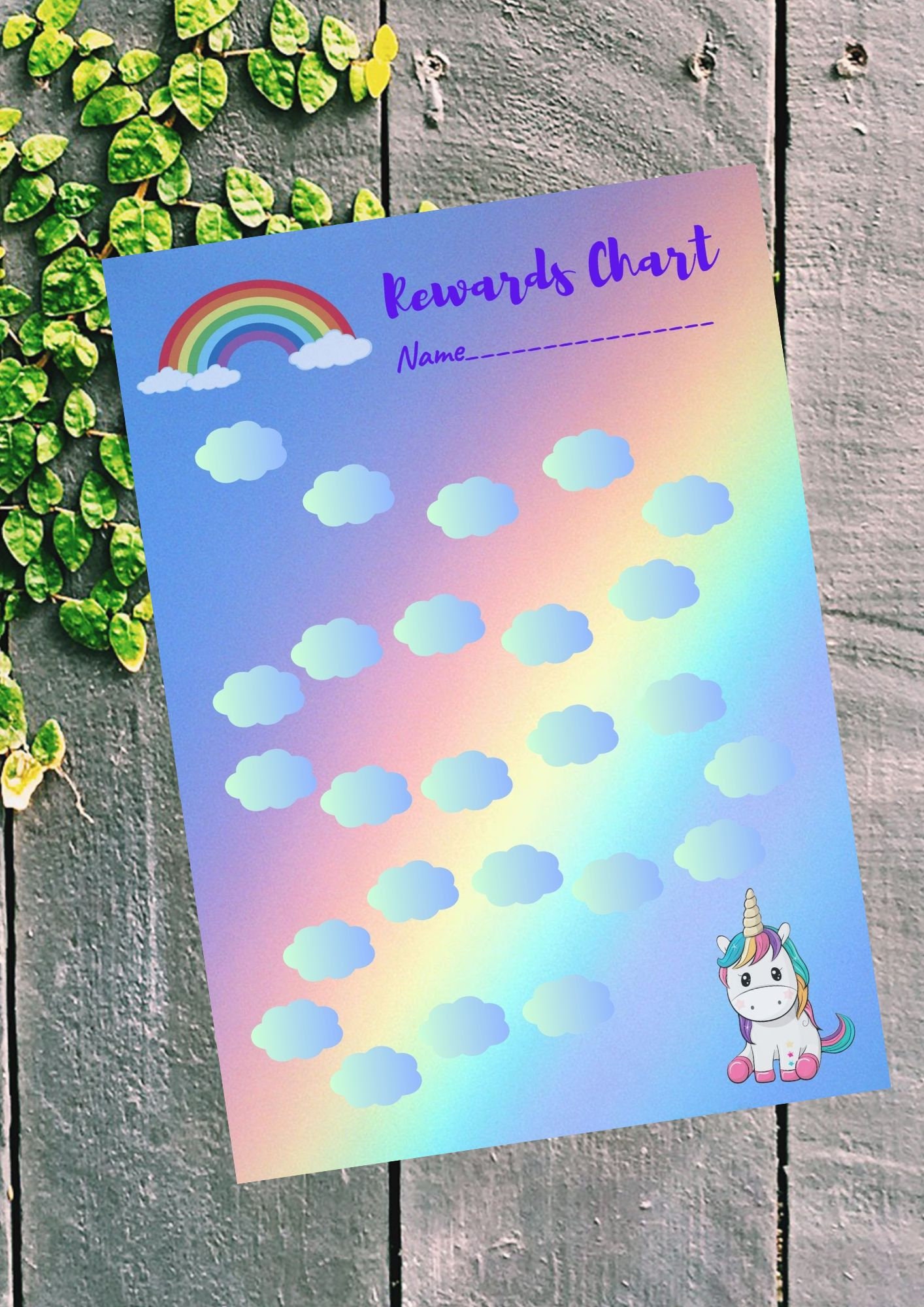 Rainbow Reward Reward Chart Printable Behavior Chart Daily to Do Table ...
