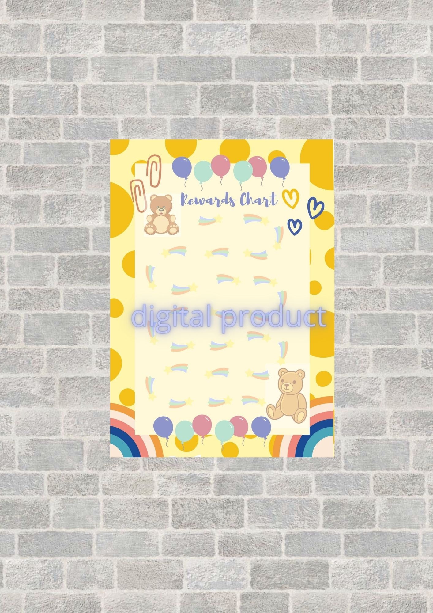 Rainbow Reward Chart Printable Behavior Chart Daily to Do Table Sticker ...