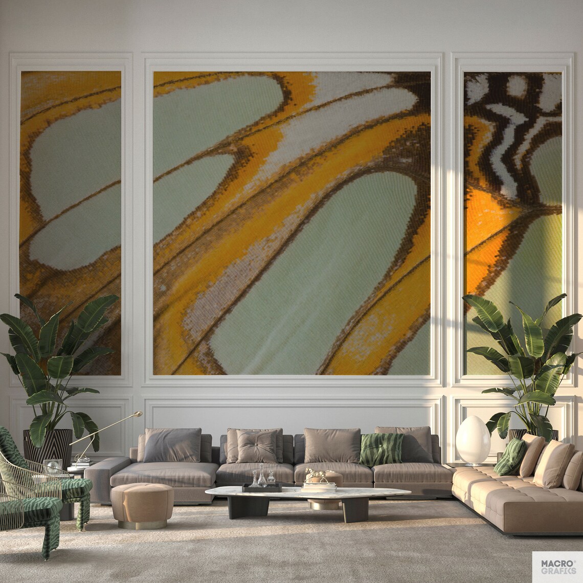 Butterfly Wallpaper, Butterfly Wing Wall Mural for Hotel Decor or ...