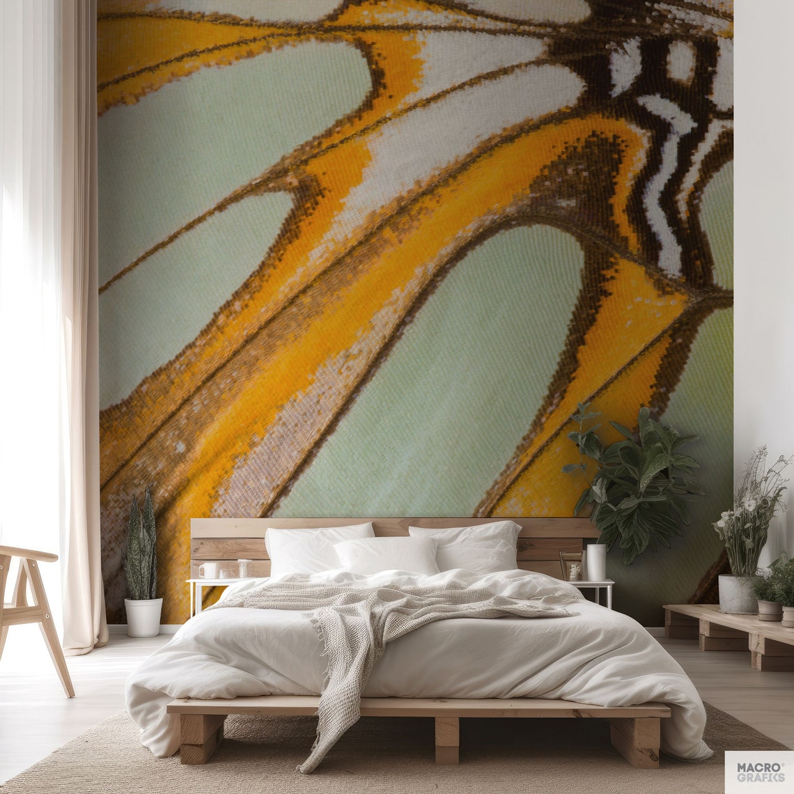 Butterfly Wallpaper, Butterfly Wing Wall Mural for Hotel Decor or ...