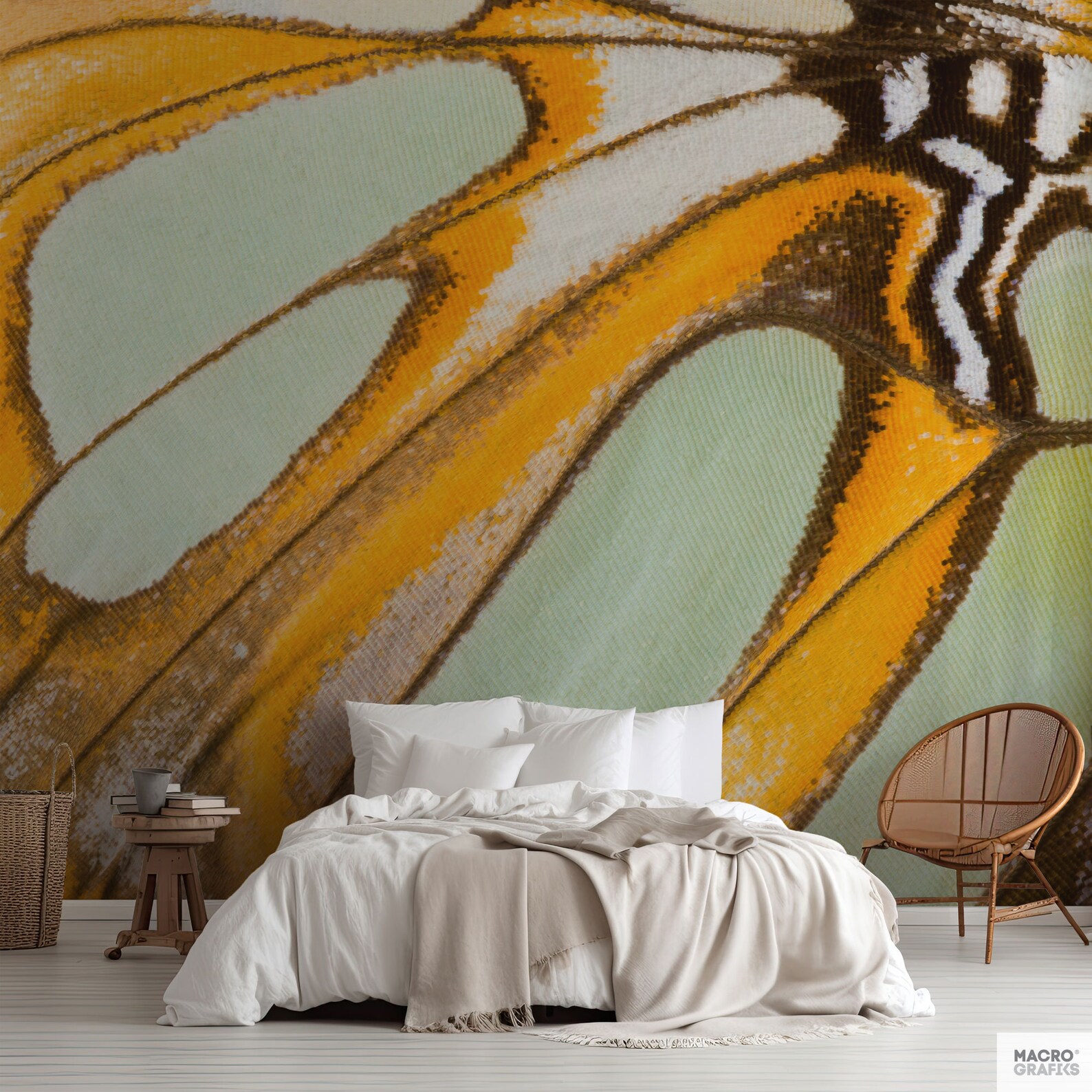 Butterfly Wallpaper, Butterfly Wing Wall Mural for Hotel Decor or ...