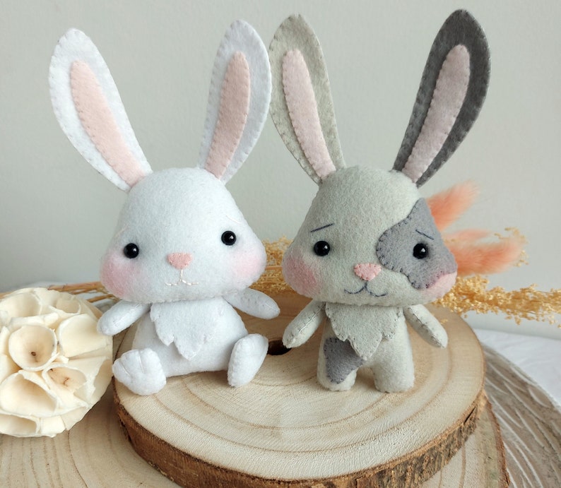 Felt Bunnies PDF Pattern pdf sewing pattern, woodland animals, digital ...