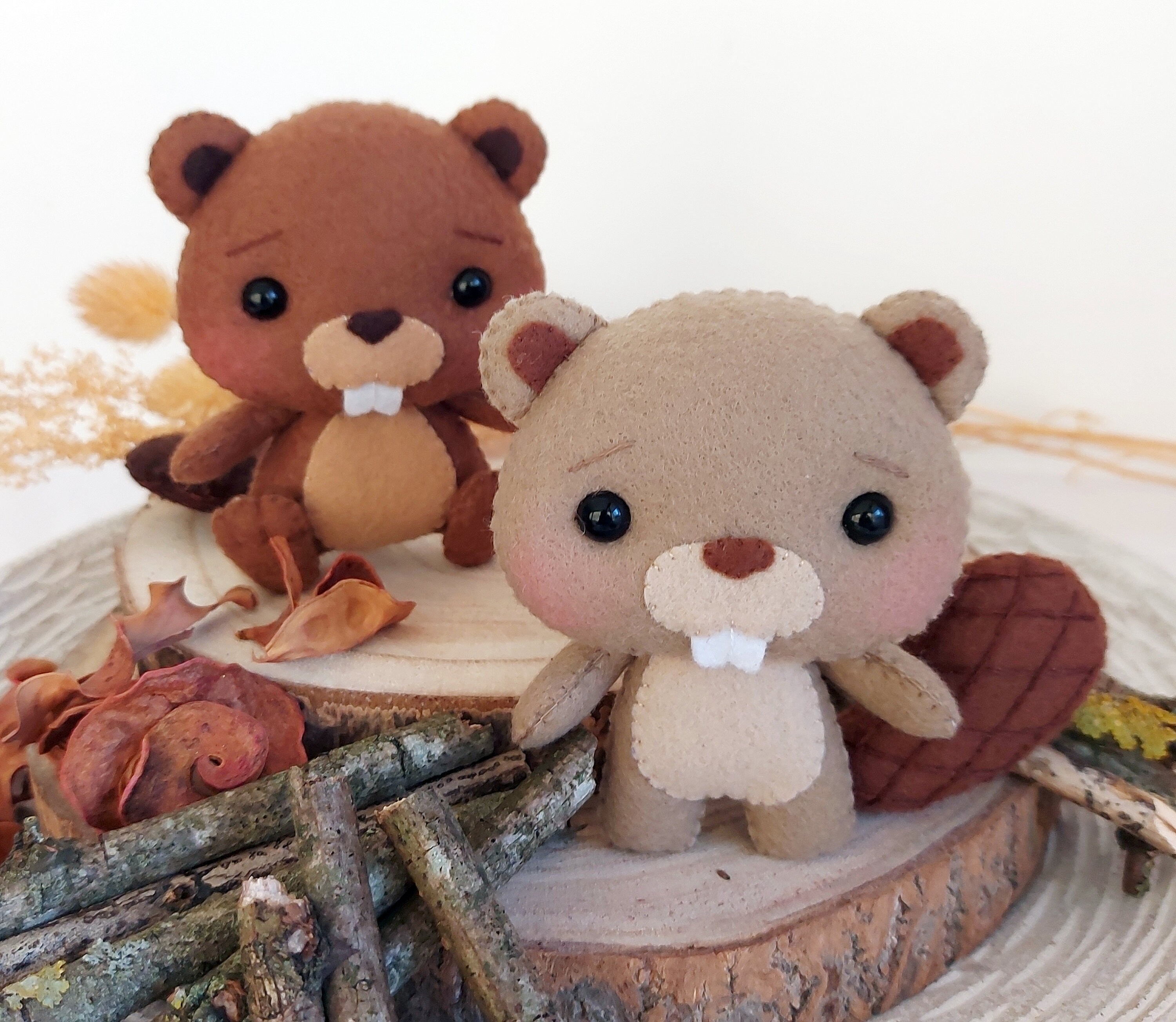 Felt Beavers - PDF Pattern (pdf sewing pattern, woodland animals, digital downloads pattern ...