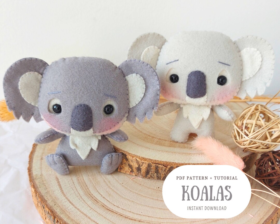 Felt Koalas PDF Pattern pdf Sewing Pattern, Woodland Animals, Digital Downloads Pattern ...