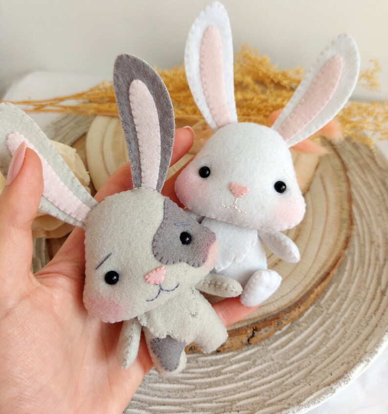 Felt Bunnies PDF Pattern pdf sewing pattern, woodland animals, digital ...