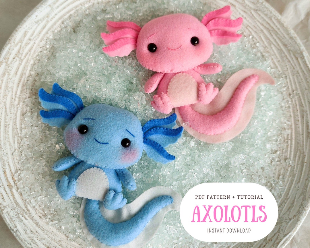 Felt Axolotl PDF Pattern pdf Sewing Pattern, Woodland Animals, Digital ...