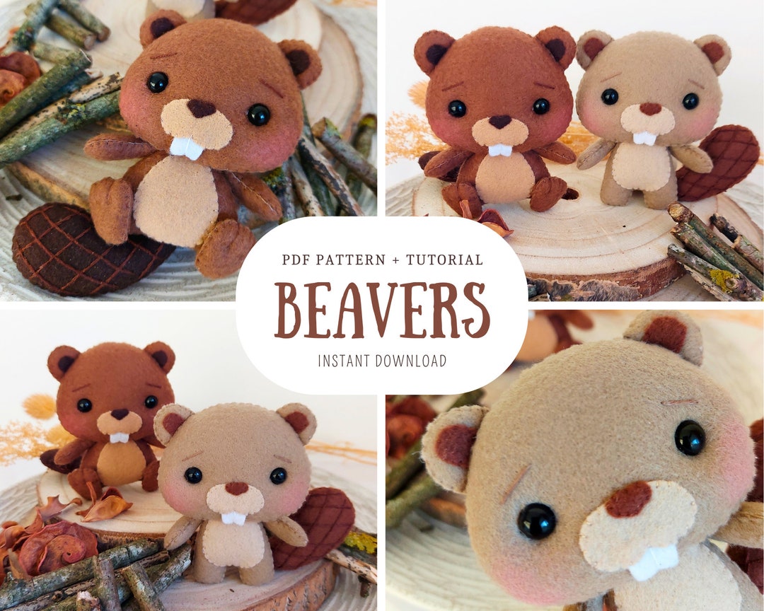 Felt Beavers PDF Pattern pdf Sewing Pattern, Woodland Animals, Digital Downloads Pattern ...