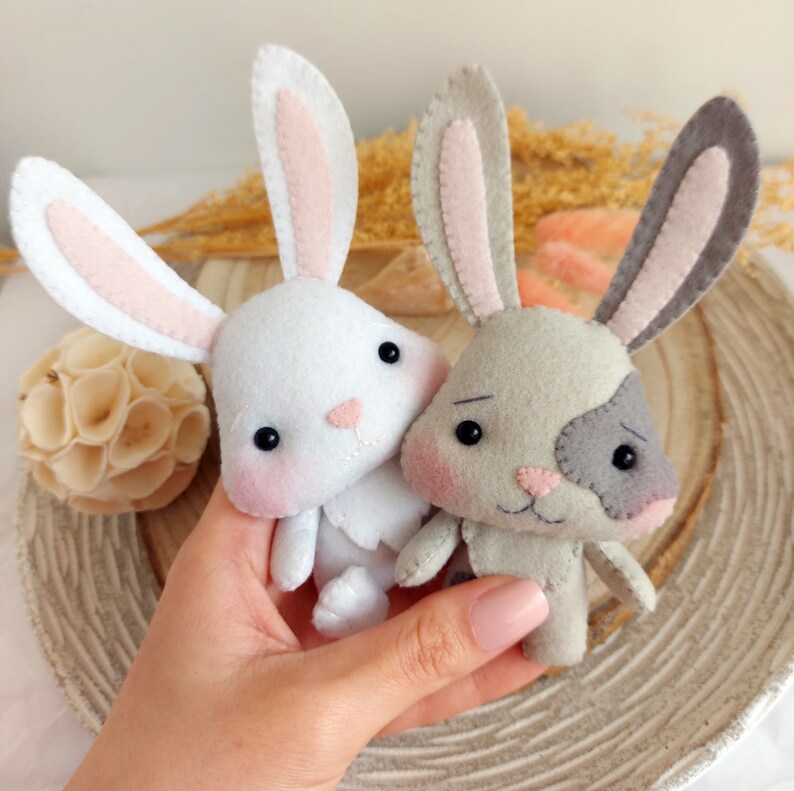 Felt Bunnies PDF Pattern pdf sewing pattern, woodland animals, digital ...