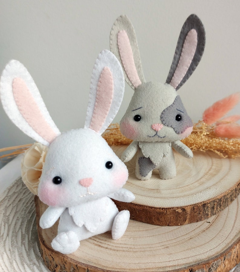 Felt Bunnies PDF Pattern pdf sewing pattern, woodland animals, digital ...