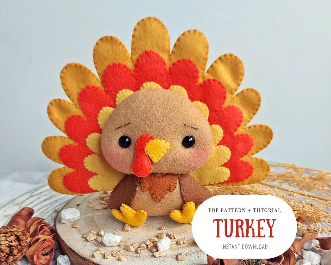 Felt Turkey PDF Pattern pdf Sewing Pattern, Woodland Animals, Digital ...