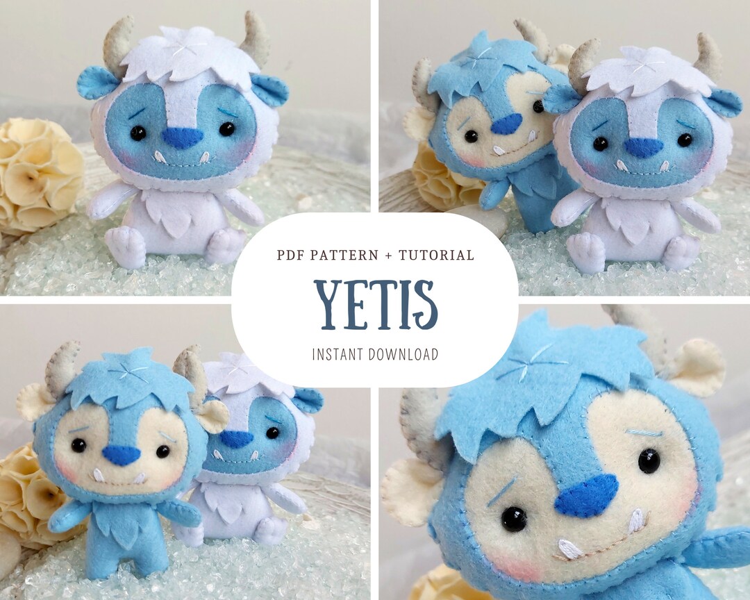 Felt Yetis PDF Pattern pdf Sewing Pattern, Woodland Animals, Digital ...