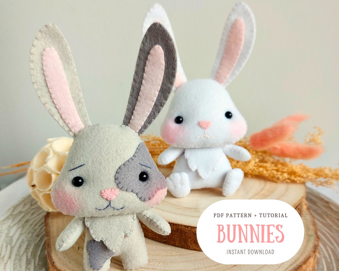 Felt Bunnies PDF Pattern pdf Sewing Pattern, Woodland Animals, Digital ...