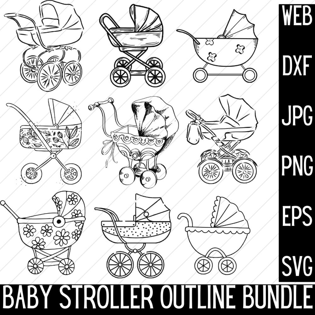 Baby Pram Svgpram Svg Bundlestroller Svg Bundlebaby Stroller Svgbaby ...