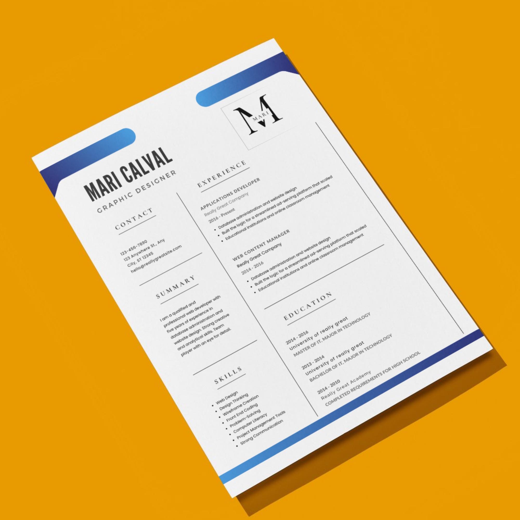 Editable and Customizable Curriculum Vitae Template | Professional CV ...